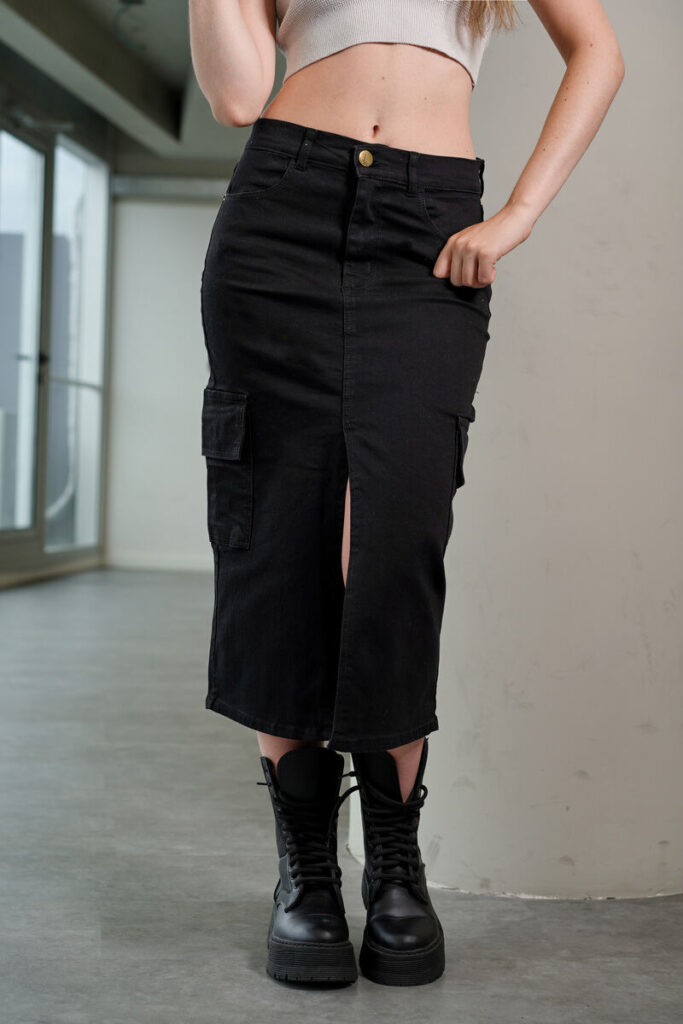 Pollera elastizado cargo negro – Nix & Idium